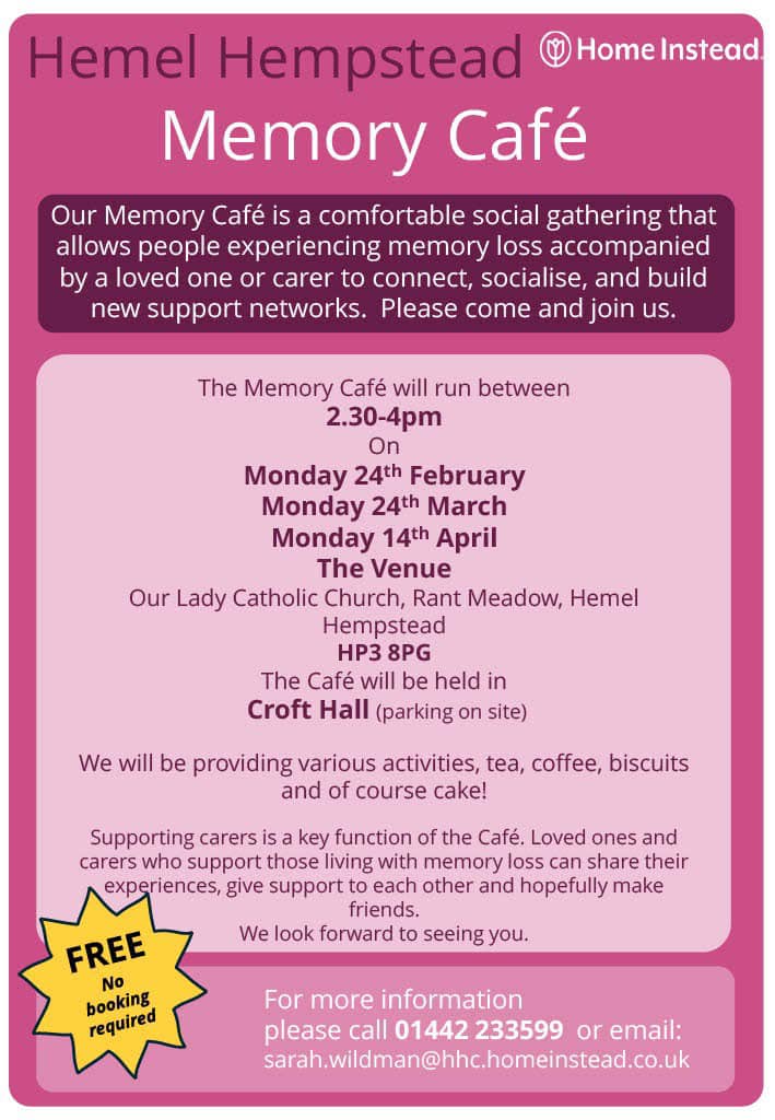 Memory Café – Dates for the diary! « Lincoln House Surgery